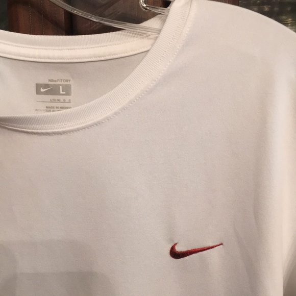 Nike | Tops | Nike Round Necklg Unisex Short Sleeve Allwhite ...